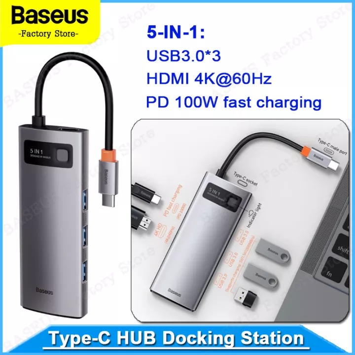 Baseus Star Joy 5 In 1 HDMI Hub Adapter Splitter | Sri Lanka